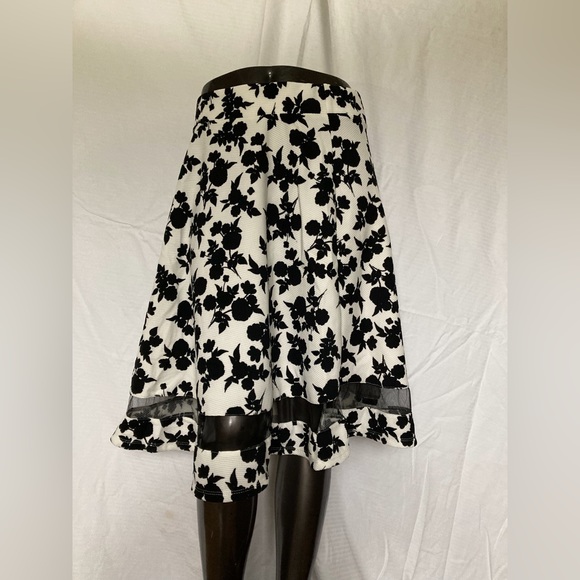 Faith and Joy | Skirts | Faith And Joy Waffle Knit Floral Black And ...
